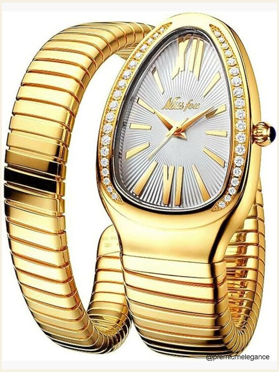 Accessories | Snake Shape Bangle Watch For Women Serpent Design Vintage ...